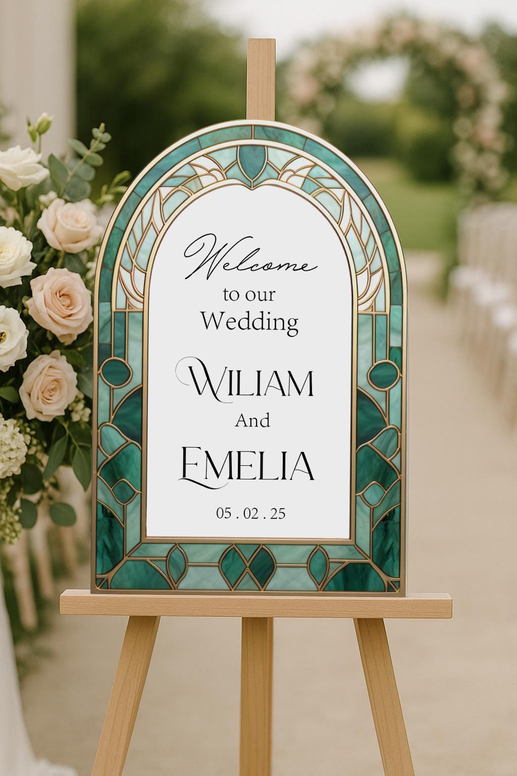Custom Stained Glass Wedding Welcome Sign–personalized Acrylic Wedding ...
