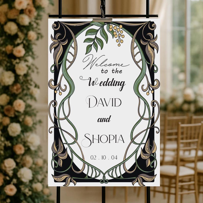 Custom Acrylic Stained Glass Welcome Sign – Personalized Wedding ...