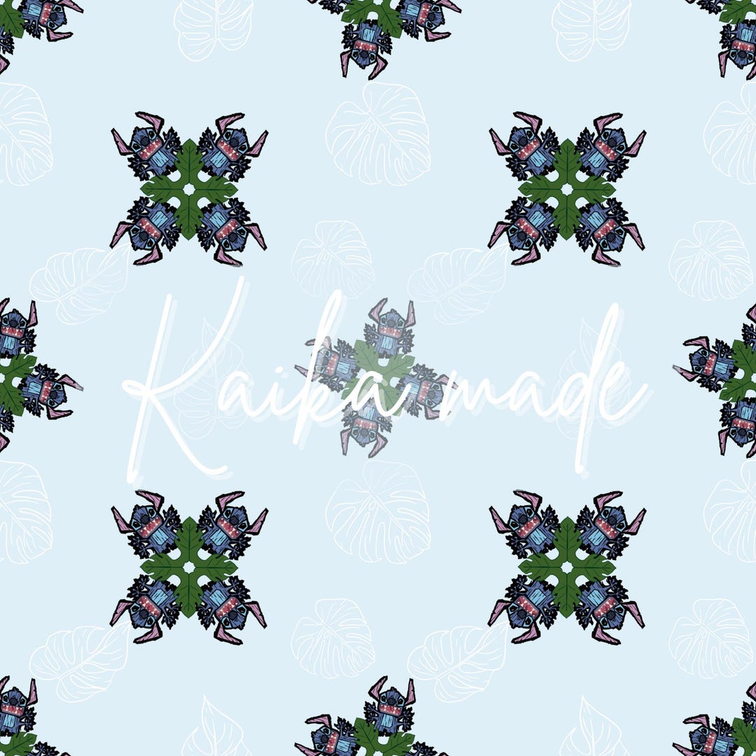 Tiki Stitch and Monstera Seamless Pattern Digital Download - Etsy