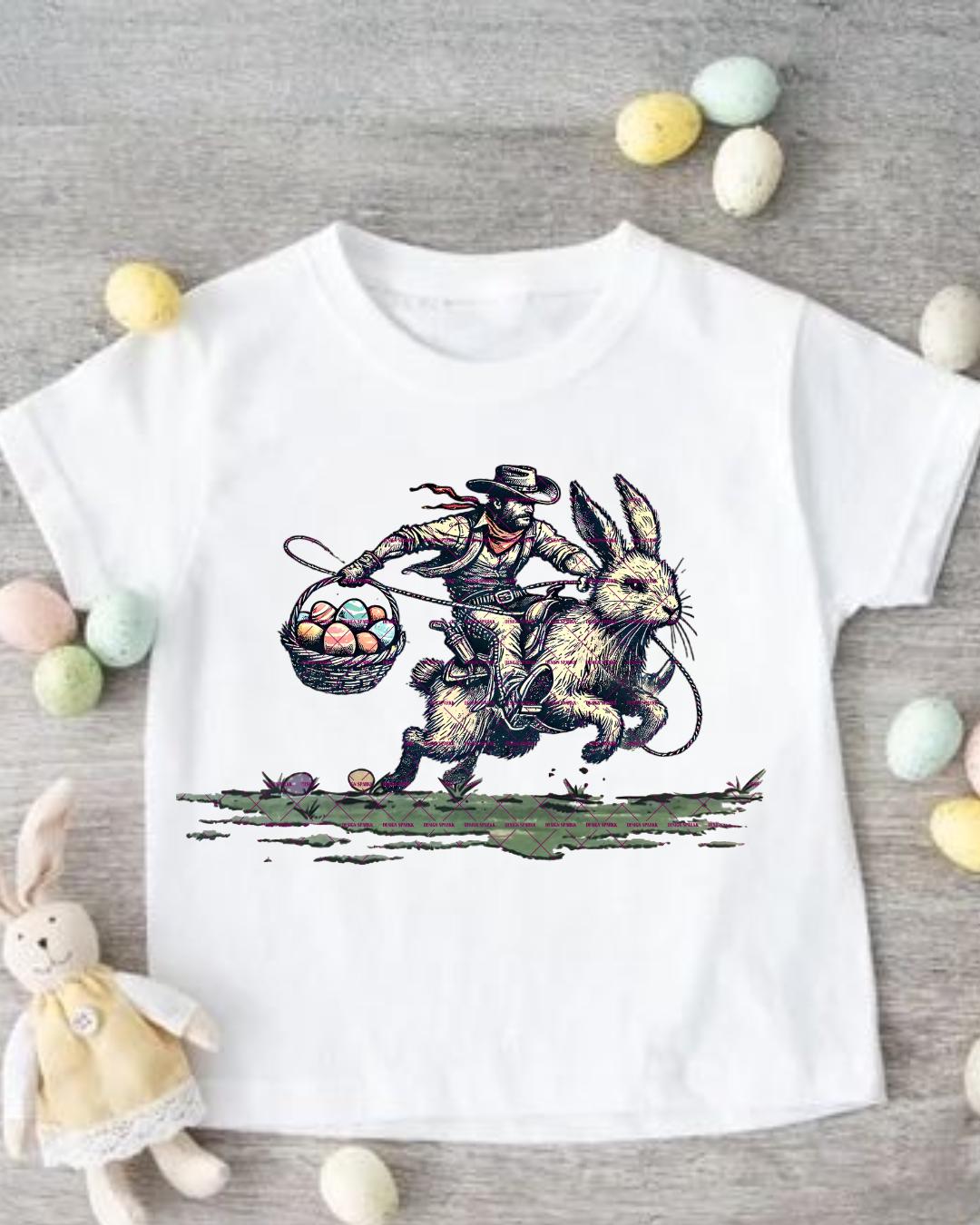 Cowboy Riding Easter Bunny PNG, Western Easter Sublimation, Funny ...
