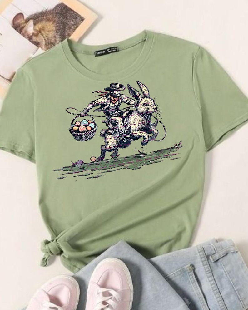 Cowboy Riding Easter Bunny PNG, Western Easter Sublimation, Funny ...