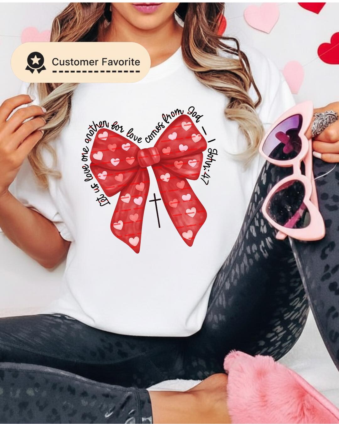 Christian Bow PNG, God is Love, Bible Verse Design, Faith Heart Bow ...