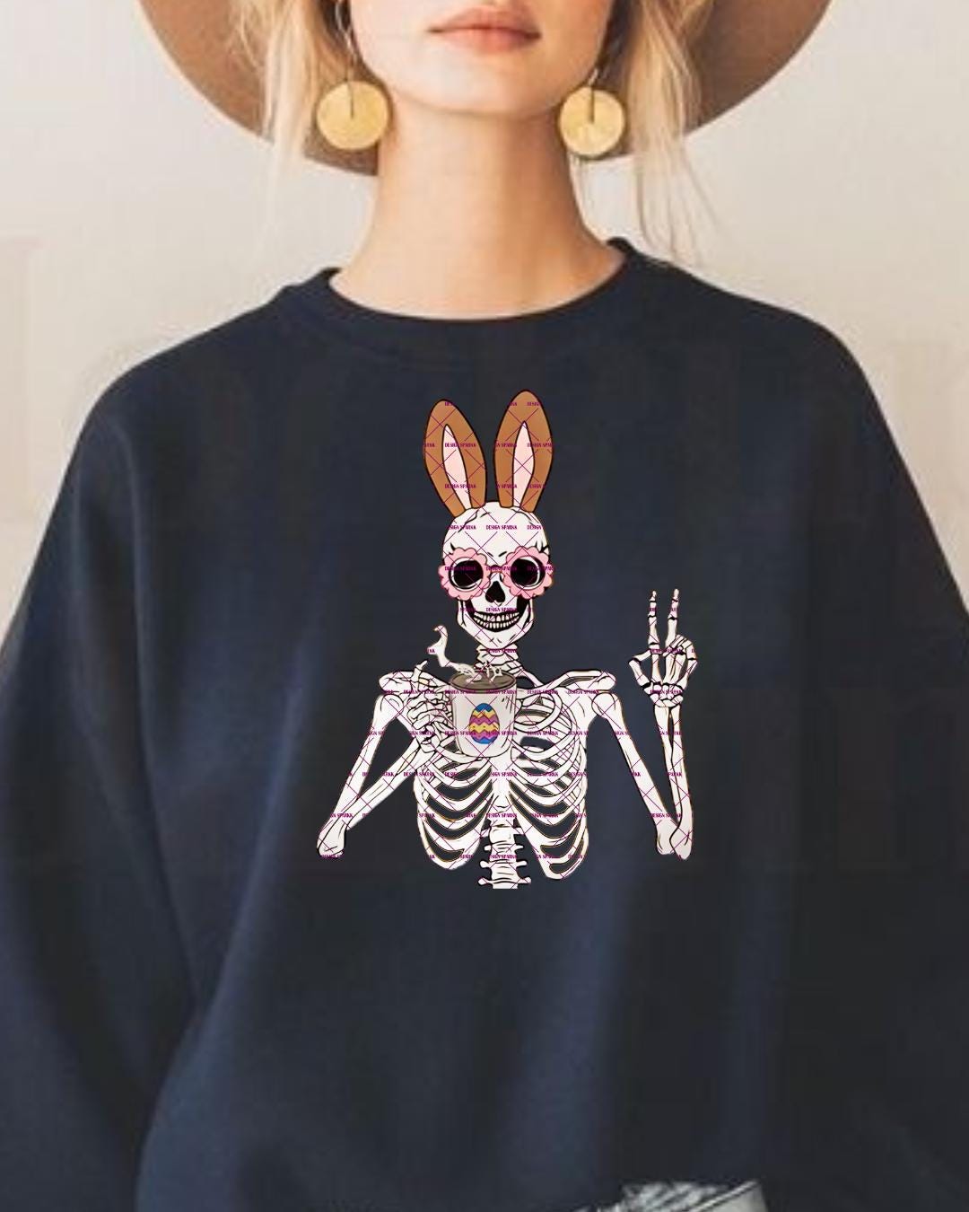 Easter Skeleton PNG, Funny Skeleton Easter , Bunny Ears Skull Clipart ...