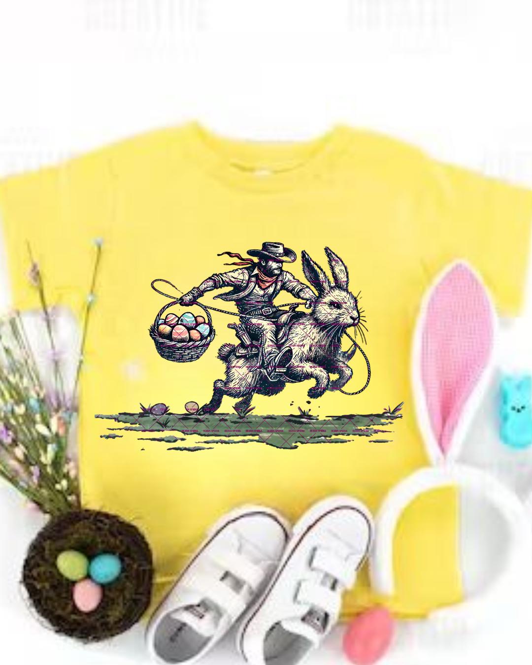 Cowboy Riding Easter Bunny PNG, Western Easter Sublimation, Funny ...