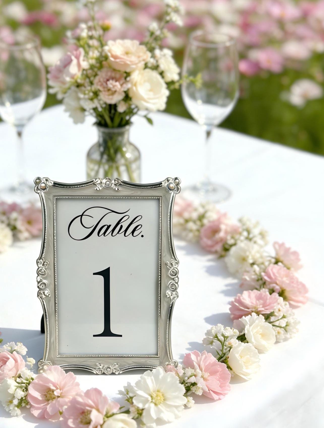 Wedding Table Number Frames, Elegant Metal Sign, Reusable Place Card ...