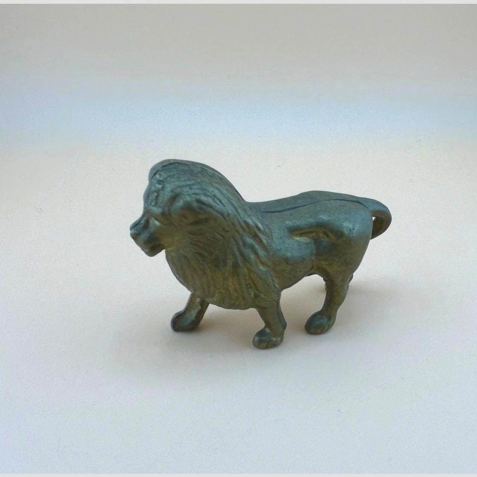 Antique Cast Iron Lion Still Bank – Early 1900s Heavy Standing Lion ...