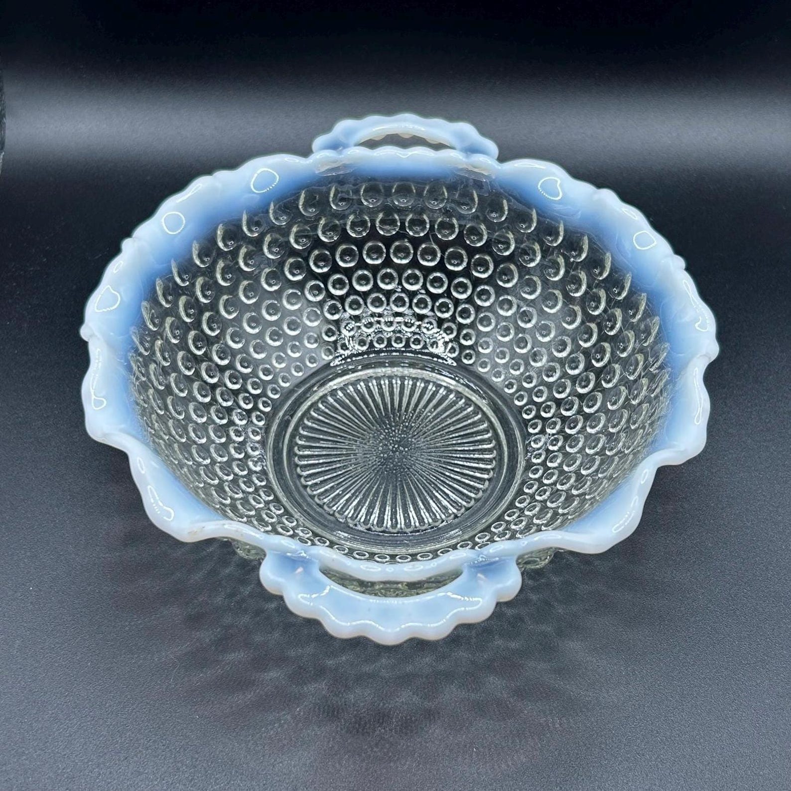 Vintage Anchor Hocking Moonstone Hobnail Opalescent Bowl – Ruffled Edge ...