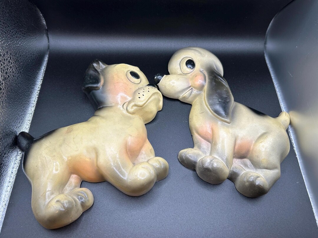 Chalkware Dogs Tale Puppy Wall Plaques Vintage Interior Decor for ...