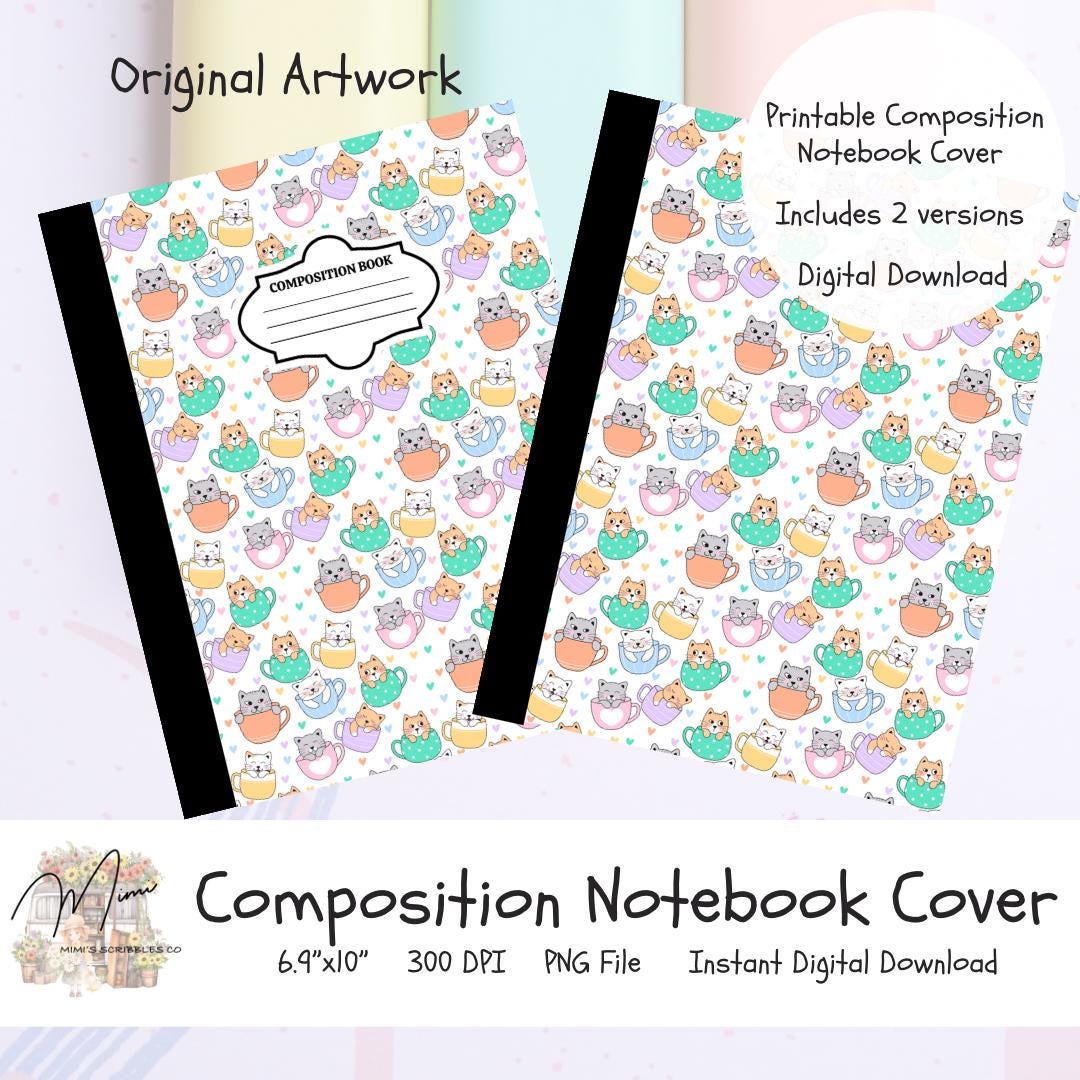 Printable Composition Notebook Cover PNG Back to School Personal ...