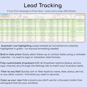 Lead Tracker for Small Business Google Sheets CRM Leads Tracker ...