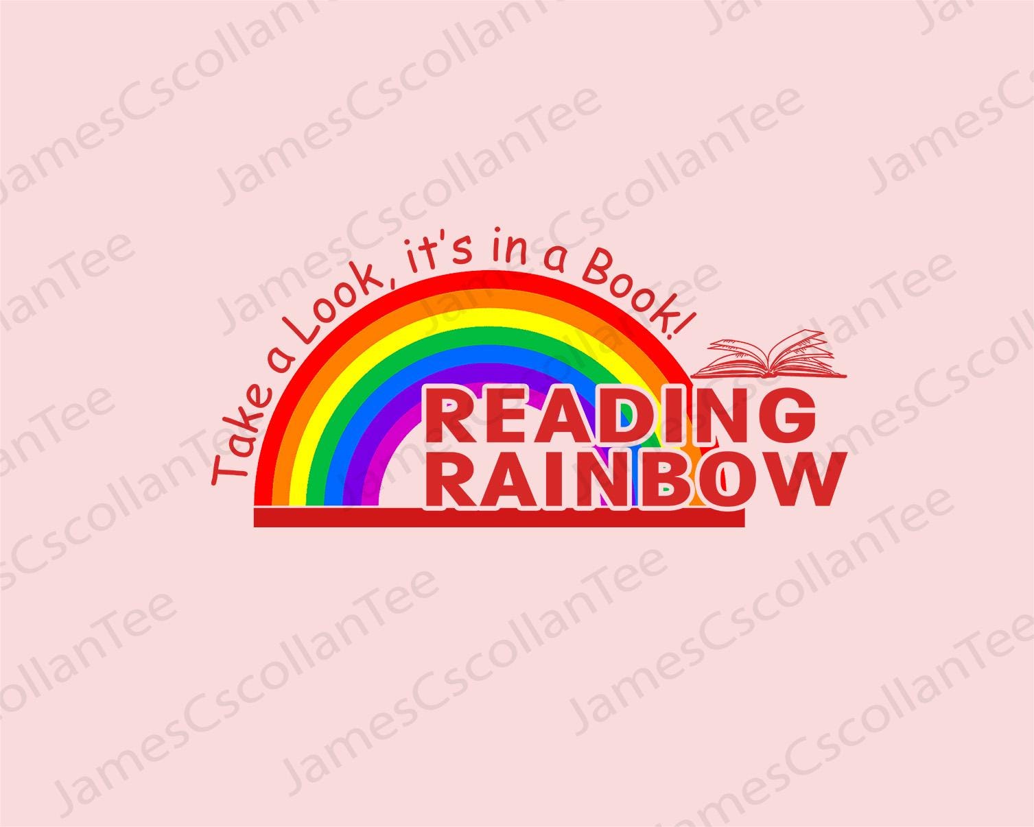 Reading Rainbow Png, Teacher Appreciation Gift, School Png, Book Lover ...
