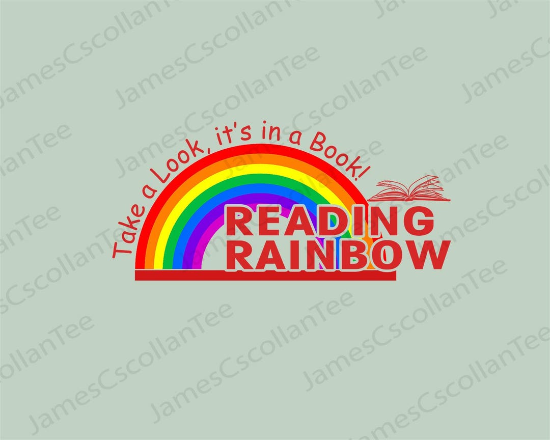 Reading Rainbow Png, Teacher Appreciation Gift, School Png, Book Lover ...