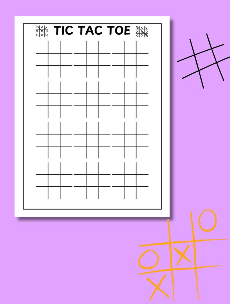 Tic Tac Toe Printable Pack | 3-piece Game Set | 4, 6 or 12 Puzzles per ...