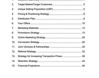 MARKETING PLAN TEMPLATE English (worksheet) in A3 Format - Etsy