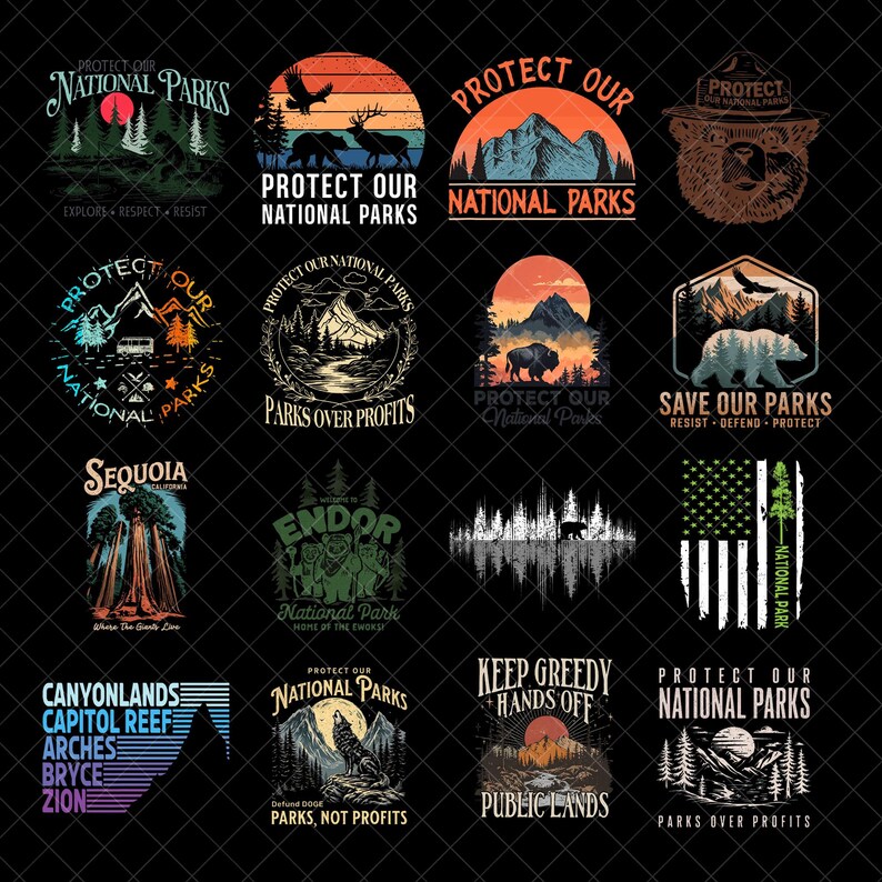 National Parks Png, US National Park Digital Download, Camping Art for ...