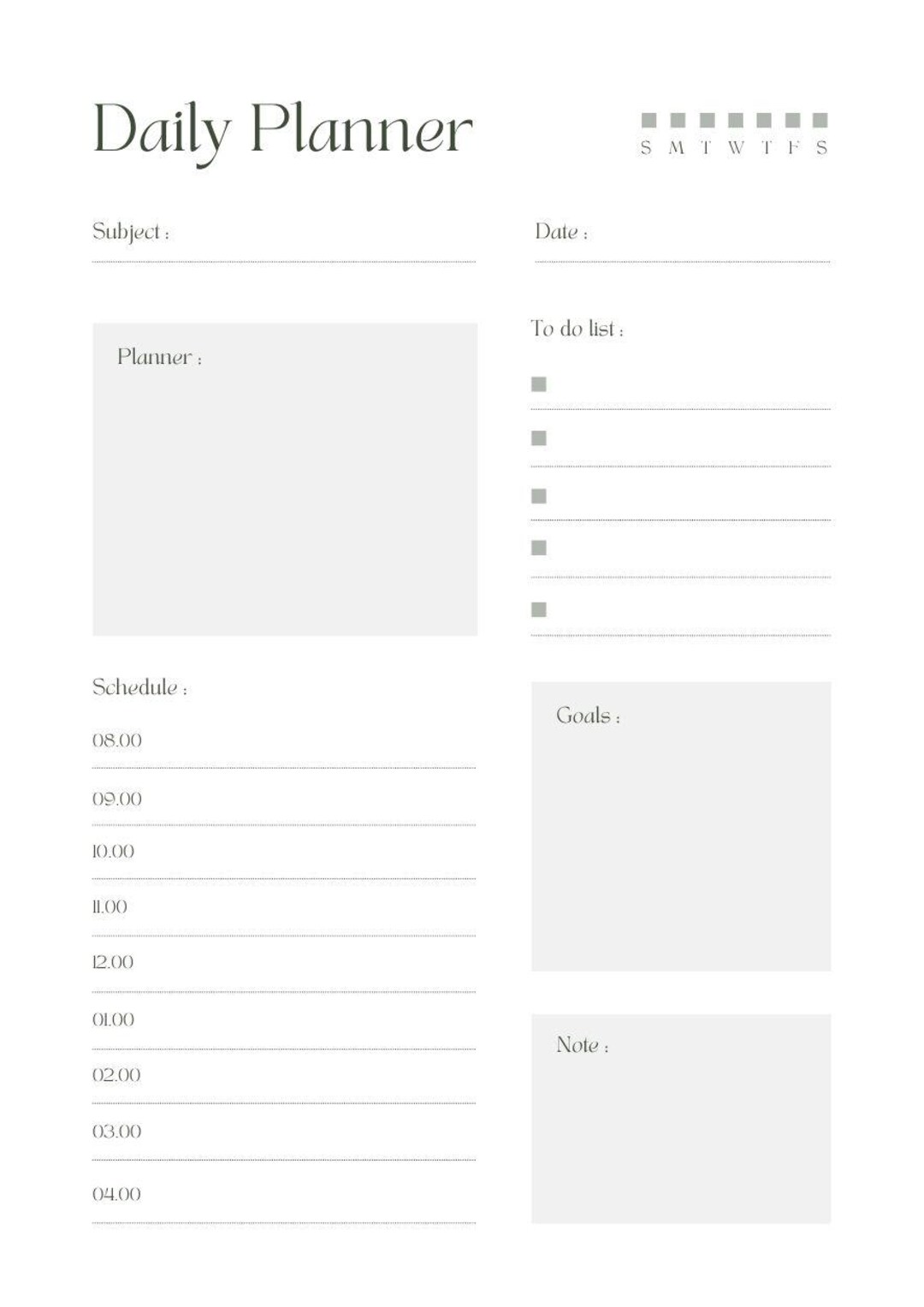 Daily & Weekly Planner Printable: Productivity Organizer (A4 PDF Format ...