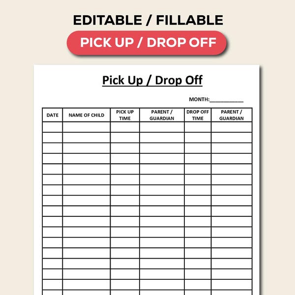 Drop off Form - Etsy