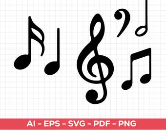 Treble Clef Music Note Svg / Dxf / Eps / Png Files. Download ...