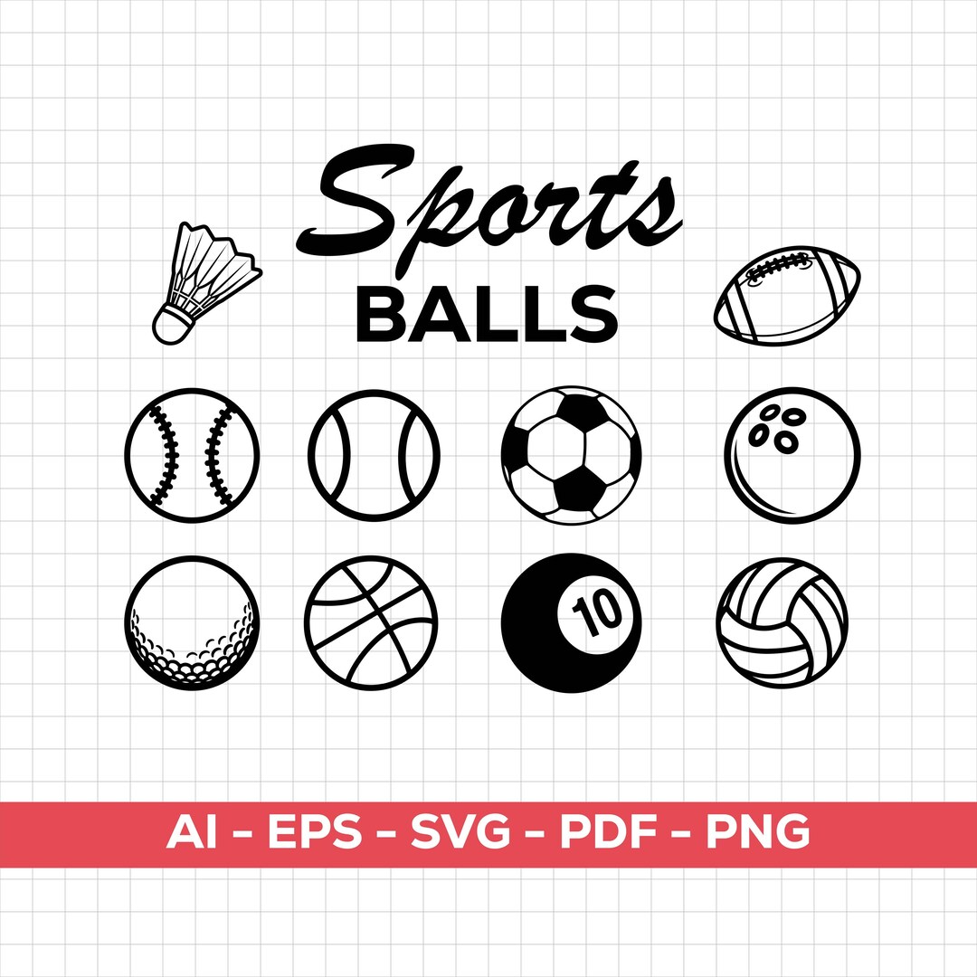 Sports Balls Svg Bundle, Basketball Svg, Baseball Svg, Golf Svg, Tennis ...