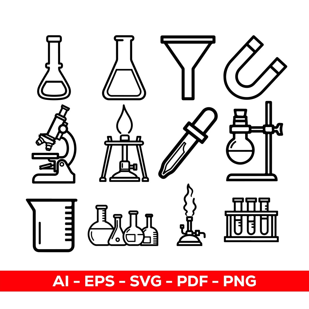 Scientific Lab Equipment, Experiment SVG for School, Laboratory Tools ...