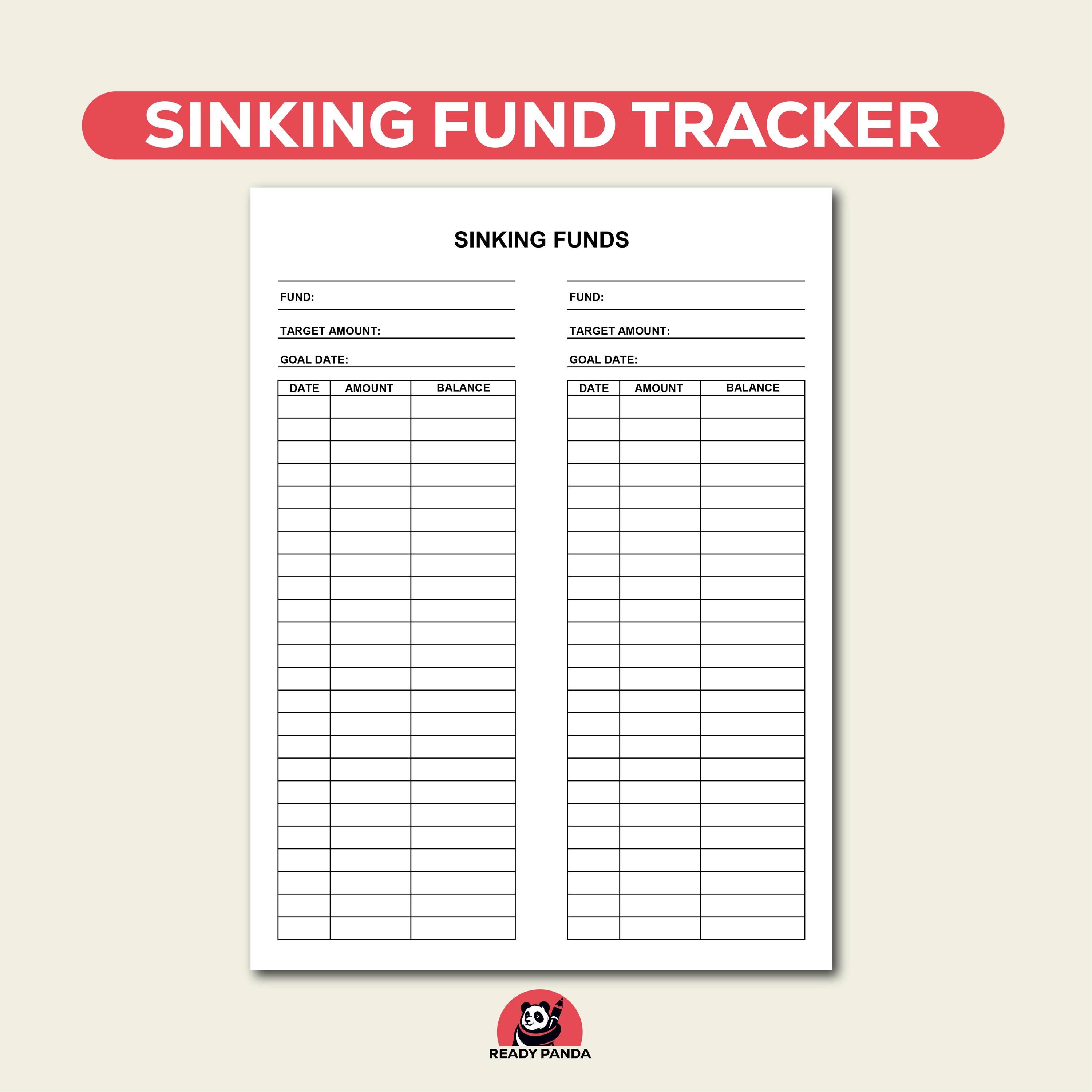 Sinking Funds Tracker Printable: Budget Planner (A4 Size Digital ...