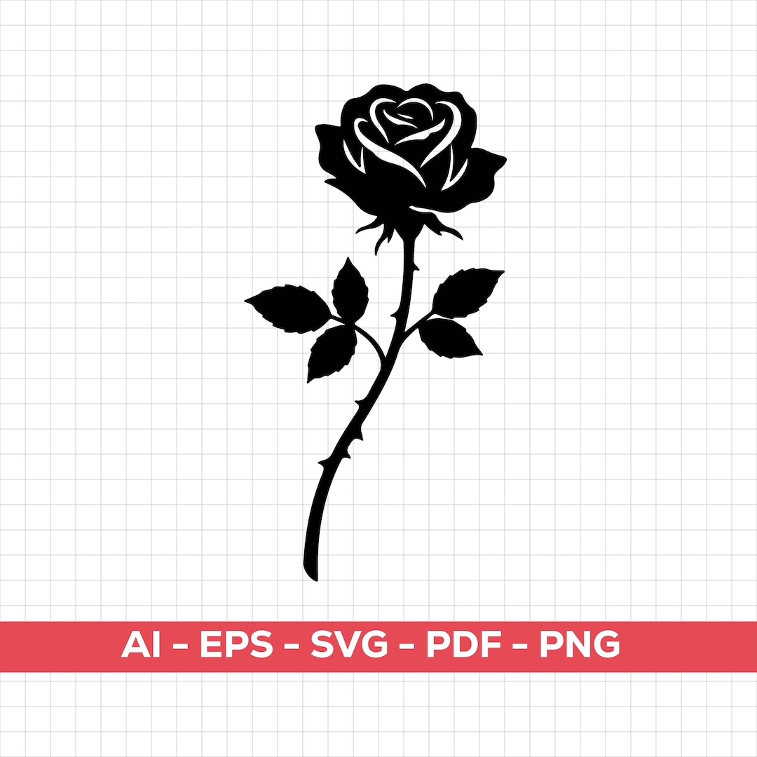 Rose SVG: Floral Cut File, Clipart, Vector (digital Download) - Etsy