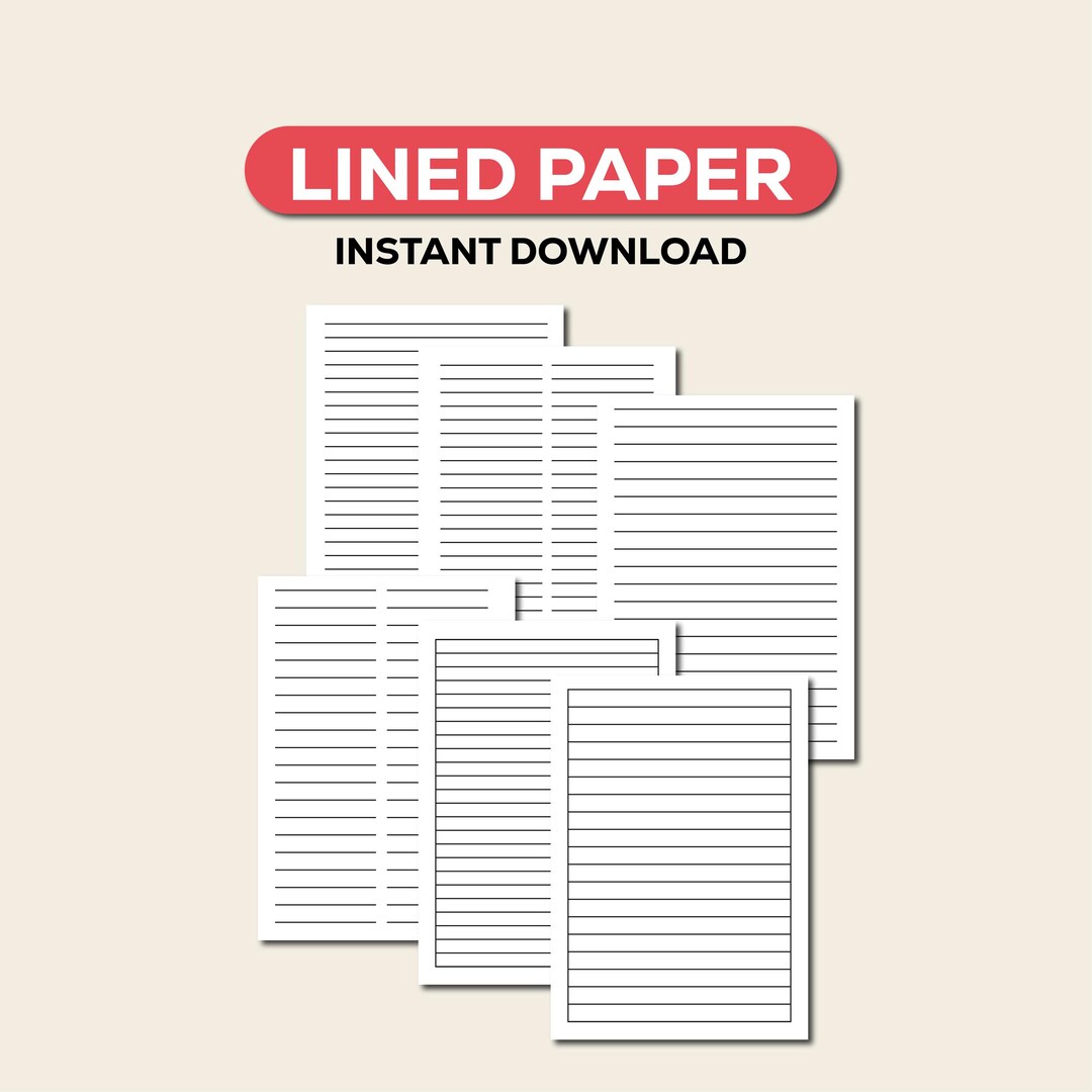Printable Lined Page, Lined Notes Printable, Lined Sheets Printable ...