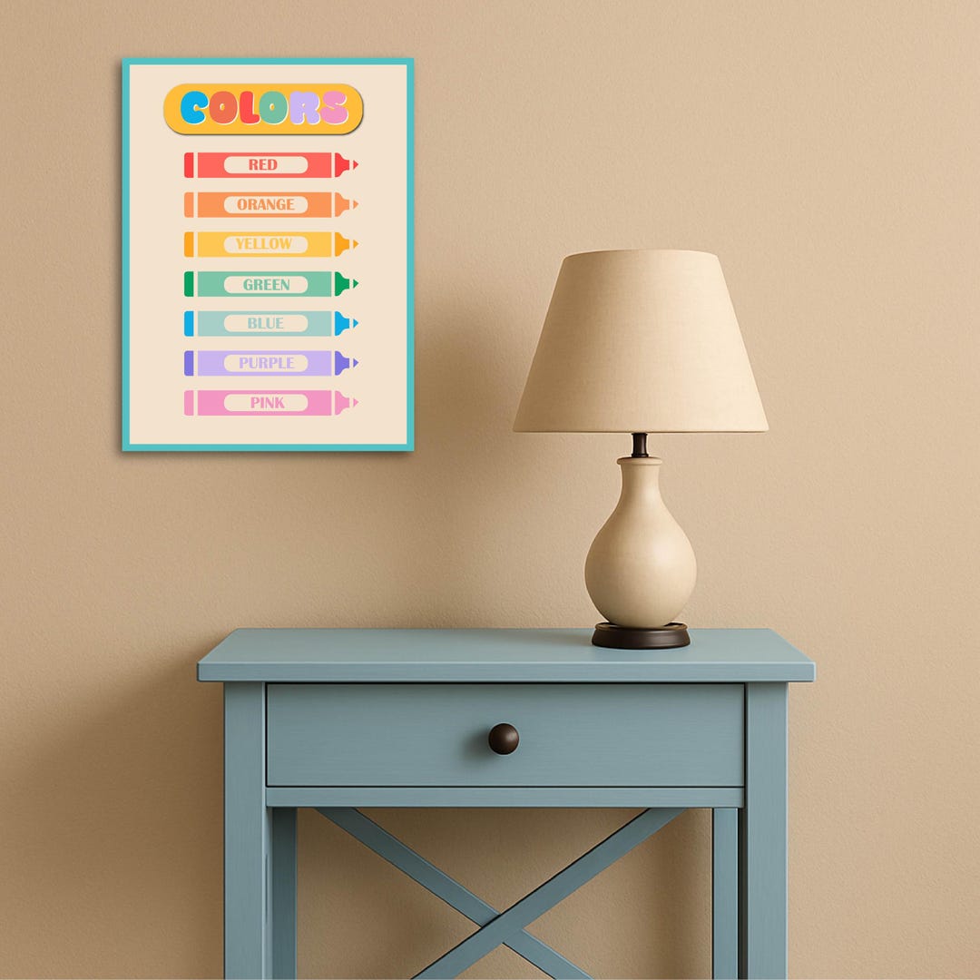 Printable Colors Classroom Poster - Colorful Educational Chart for ...