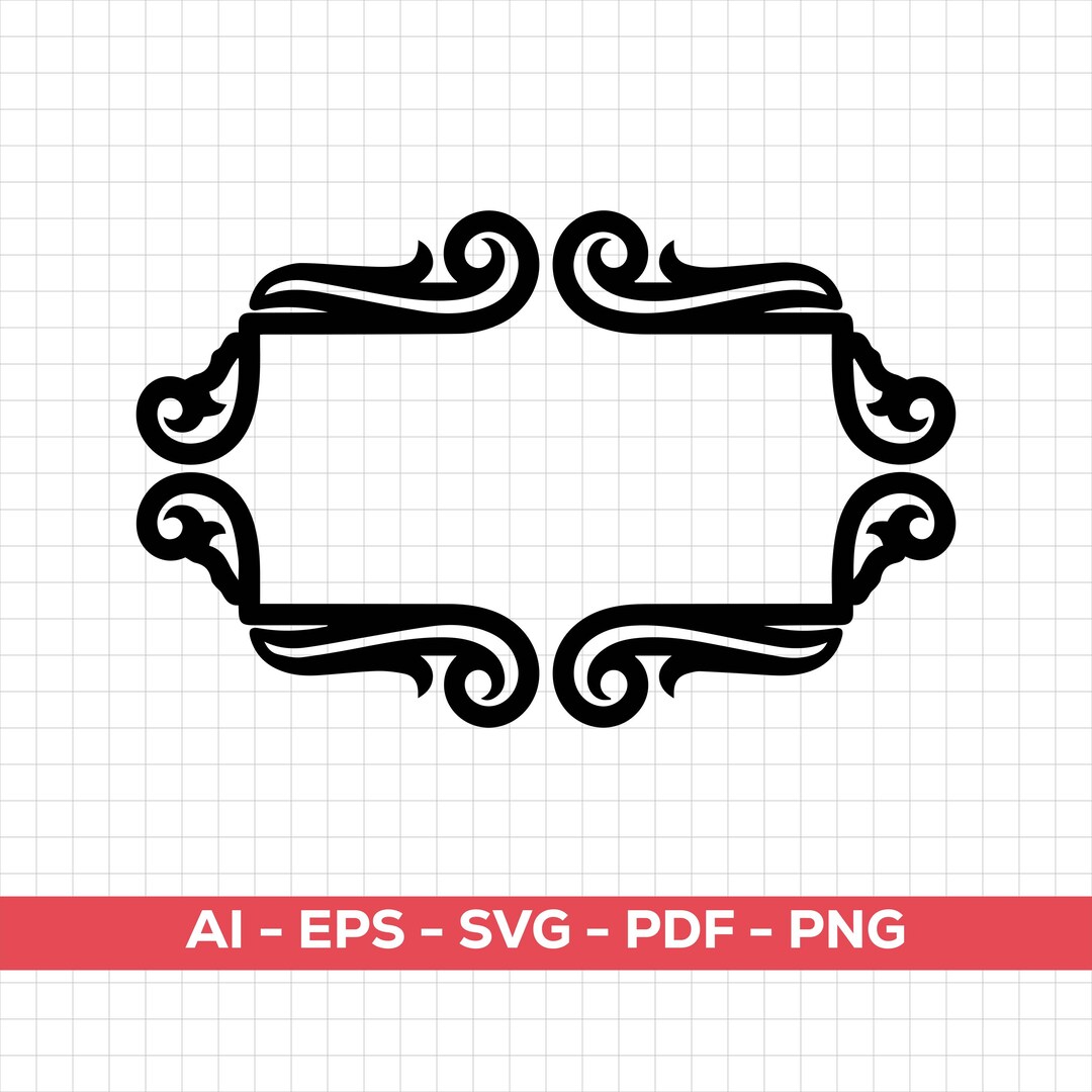 Flourish Frame SVG: Decorative Border Cut File (digital Download) - Etsy