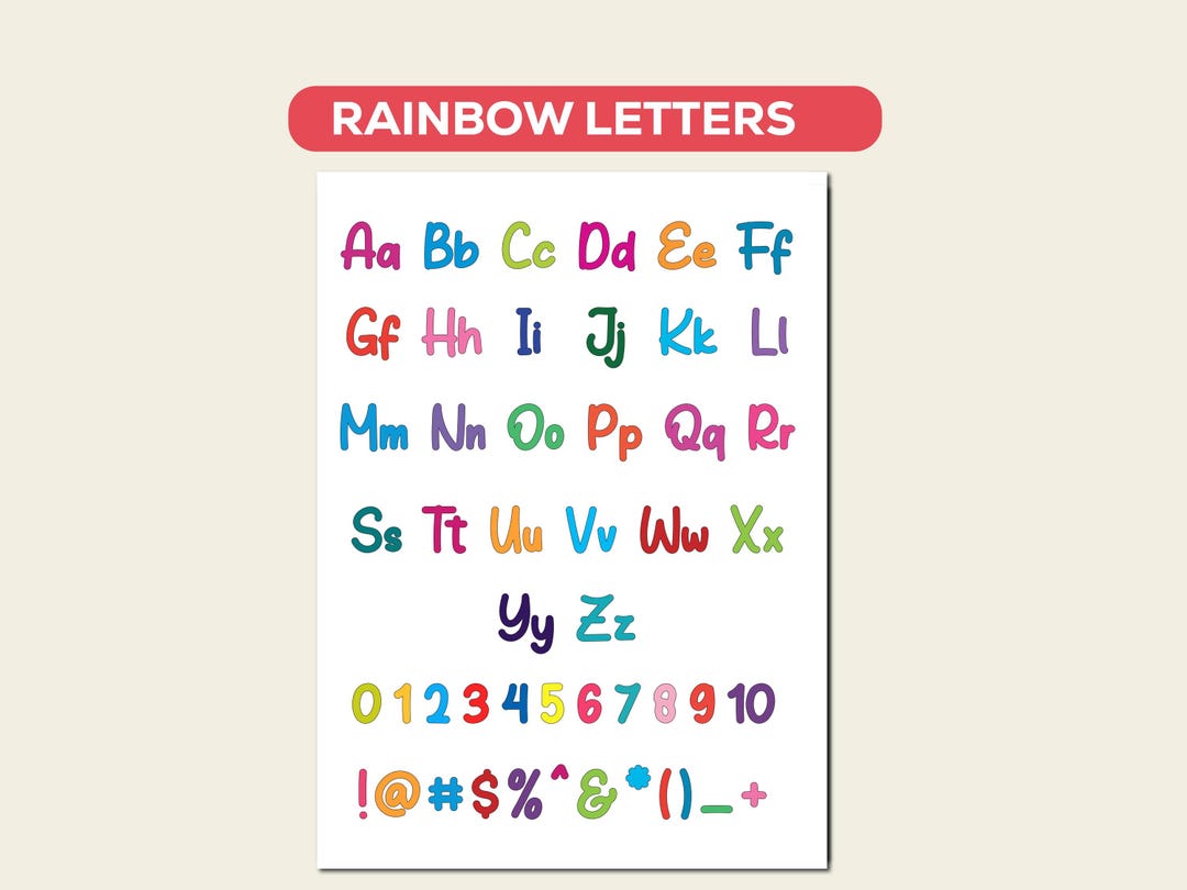Rainbow Font SVG: Letters, Numbers, Alphabet (digital Download) - Etsy