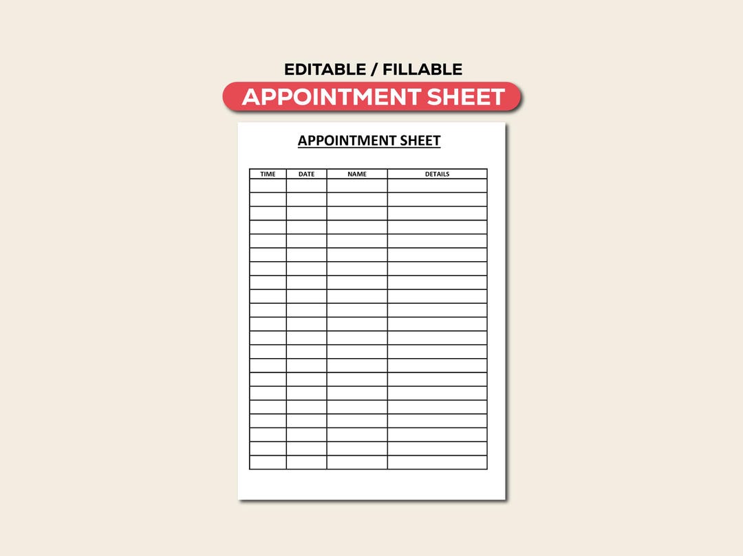 Appointments Sheet, Doctor Appointment, Business Meeting Appointment ...
