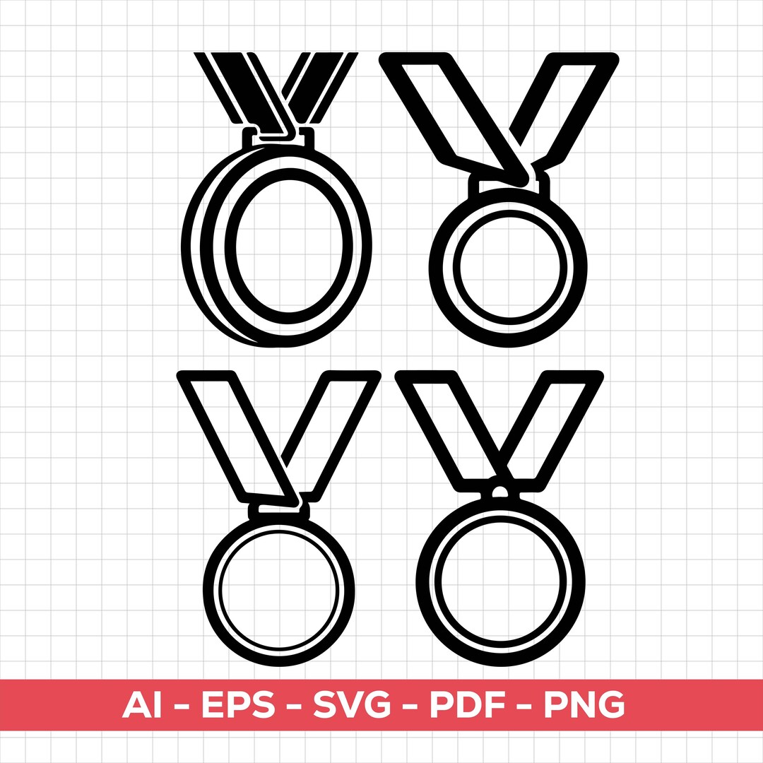Medal SVG, Medals PNG, Digital Product, Modern Cut Silhouette, Victory ...