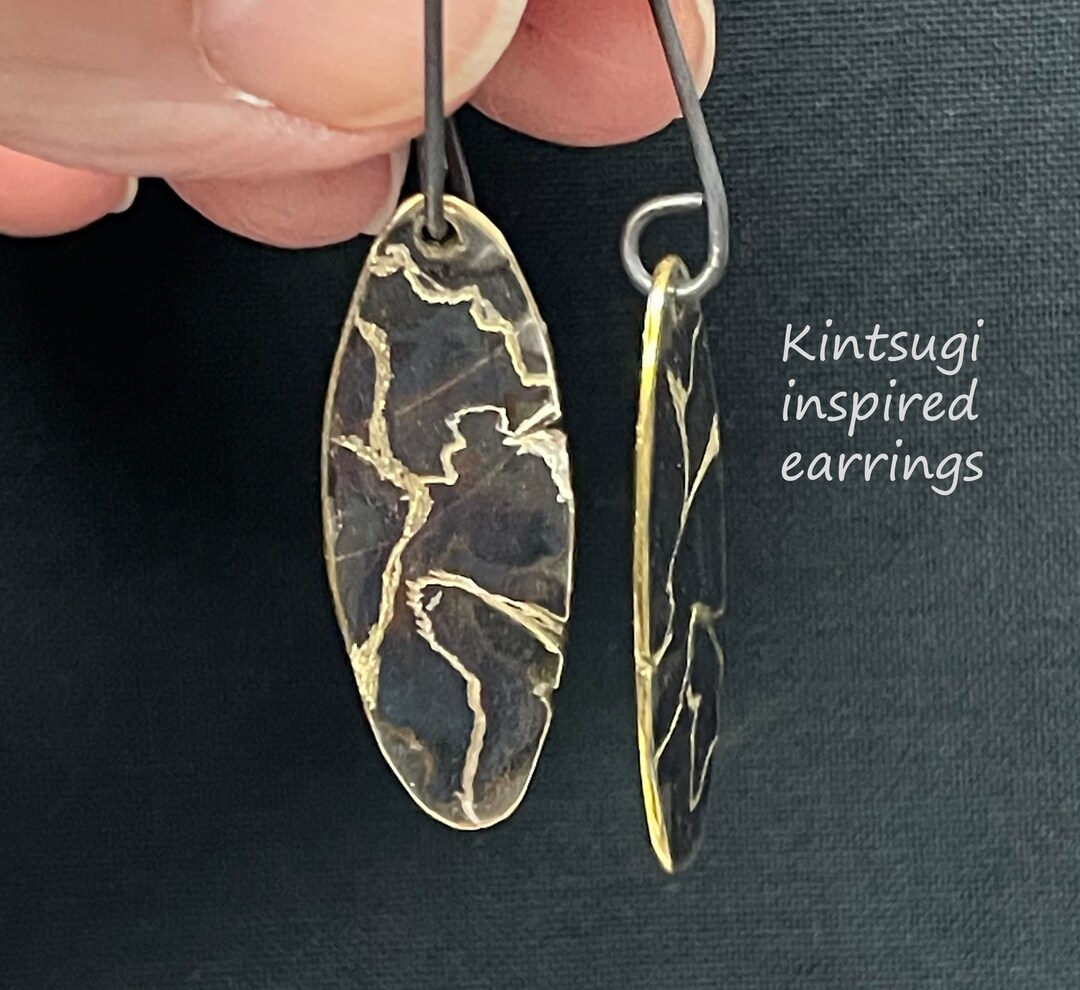 Kintsugi Inspired Drop Earrings by Itsvera Are Made Using Antique ...