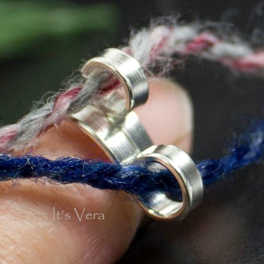 Original Sterling Silver Tension Ring, Handcrafted Crochet Knitting ...