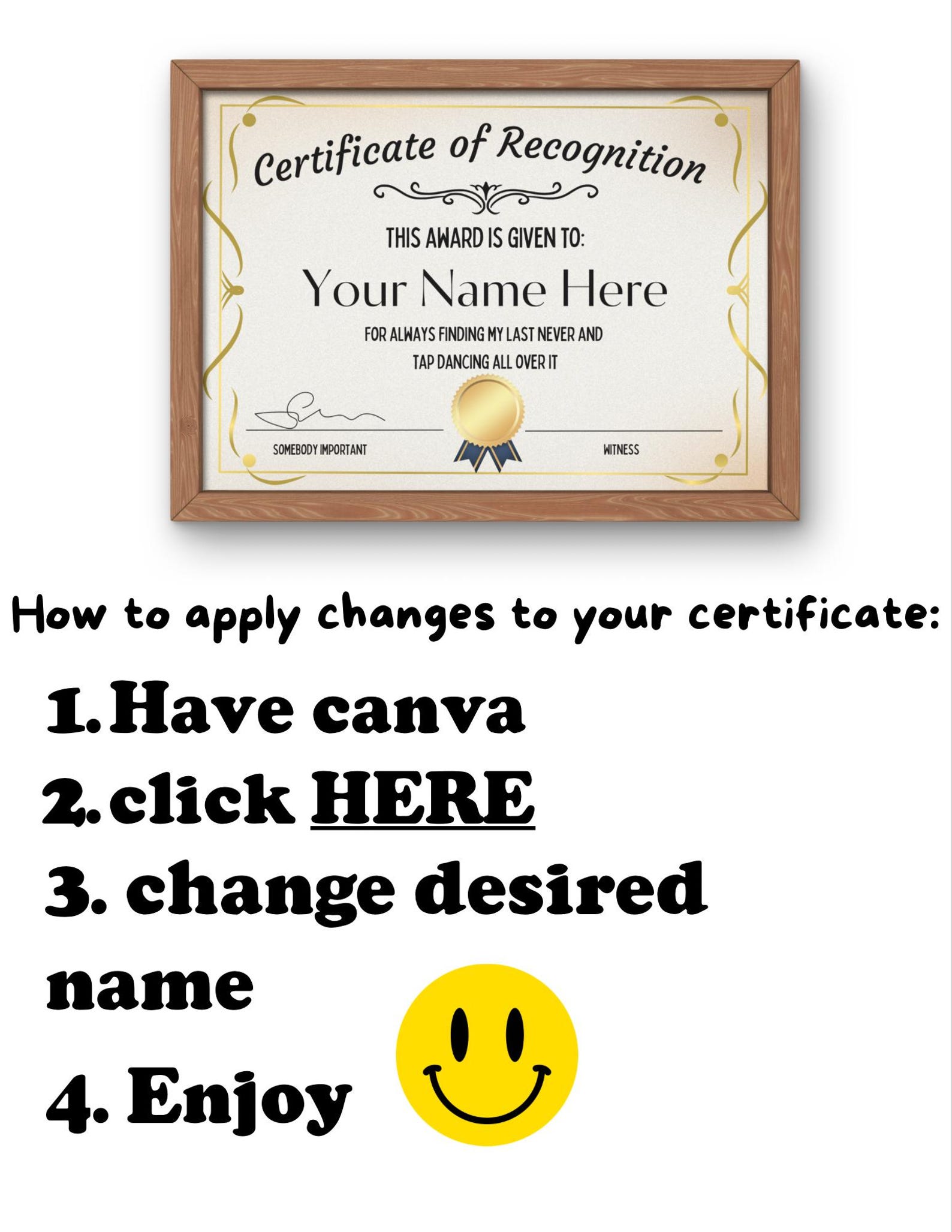 Funny Certificate of Recognization, Gag Certificate - Etsy