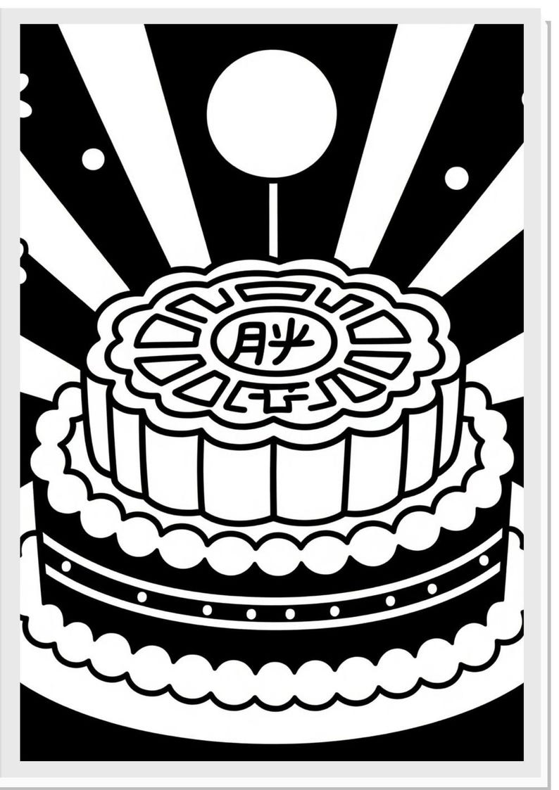 Mooncake Magic: Coloring Fun for Kids (14 Pages) - Etsy