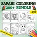 Safari Animals Coloring Book for Kids 200+ Pages | Wild Animals Book ...