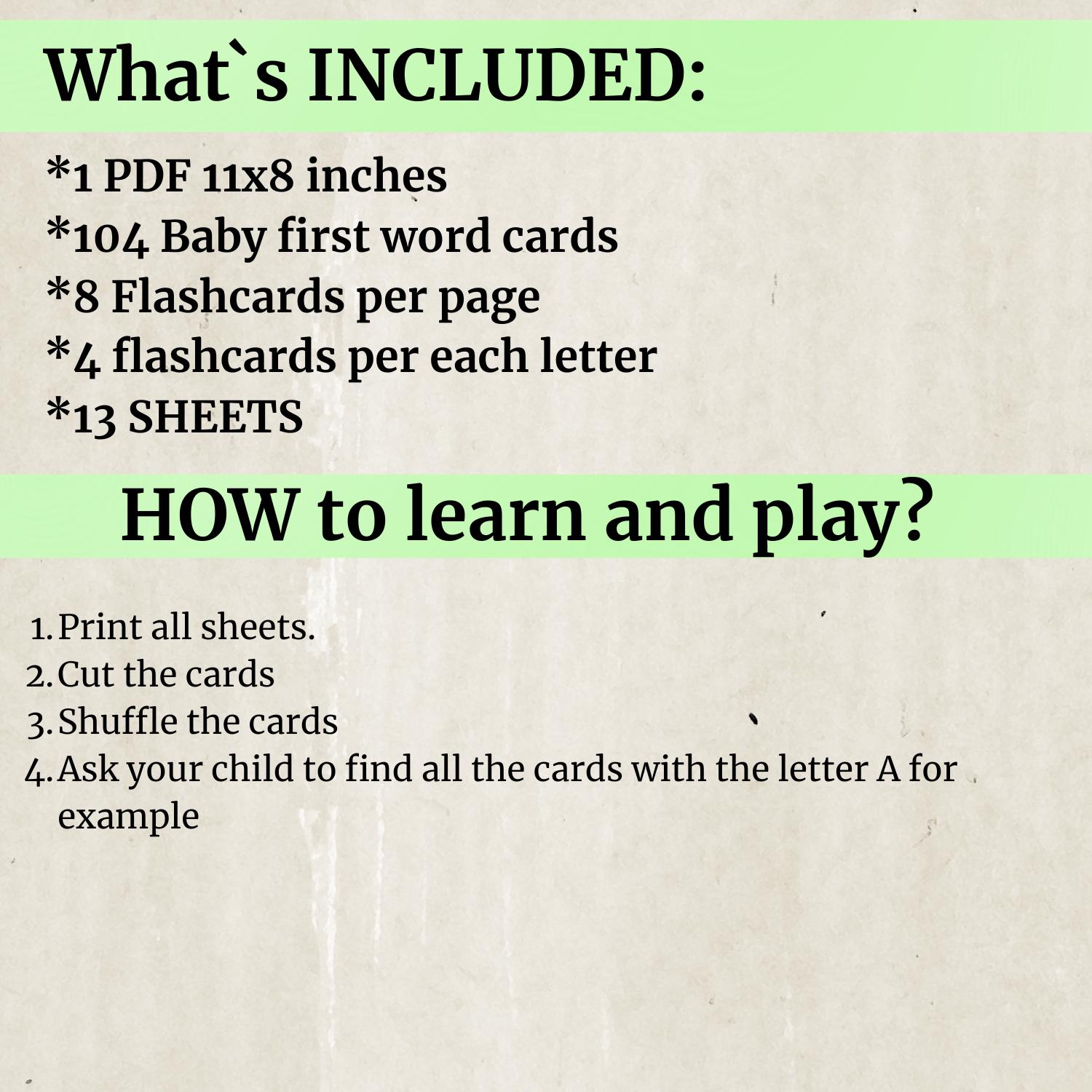 100+ Baby Flashcards, First Word Flash Cards, Kids Activity Pdf ...