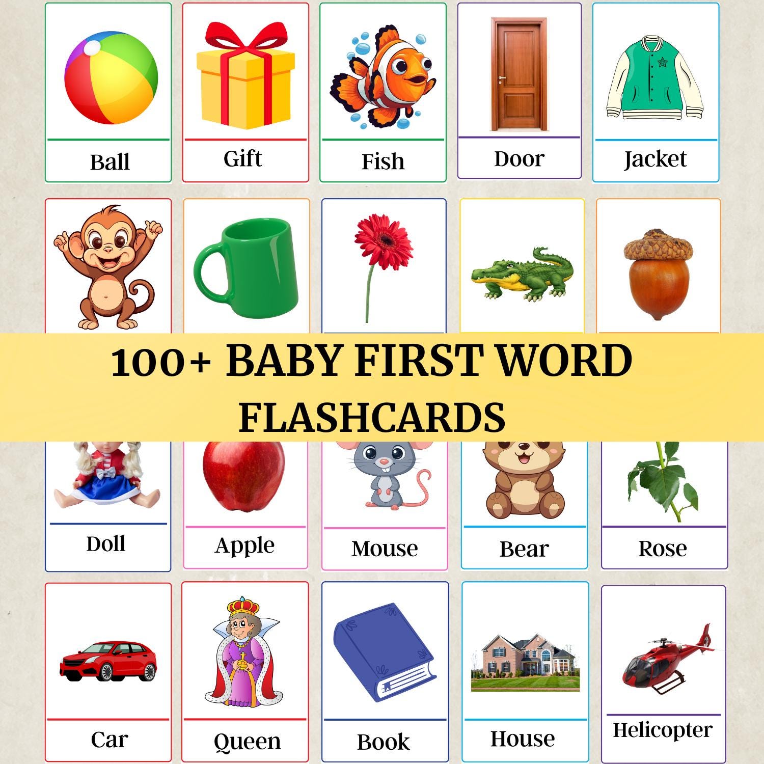 100+ Baby Flashcards, First Word Flash Cards, Kids Activity Pdf ...