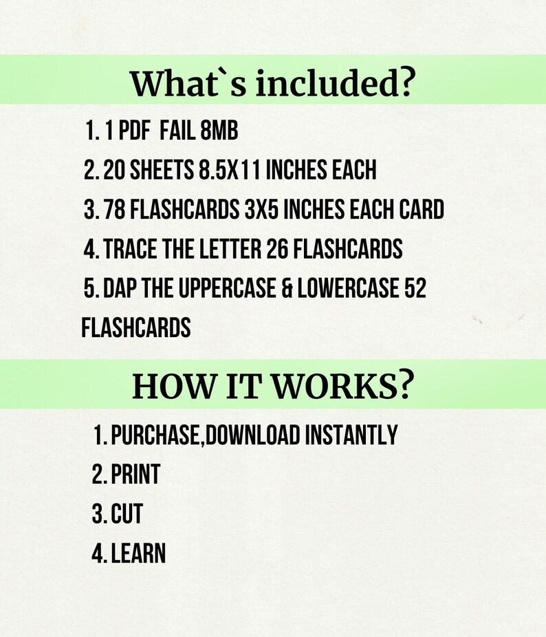 ABC Activity Flash Cards for Kids, Language Learning Flashcard ...