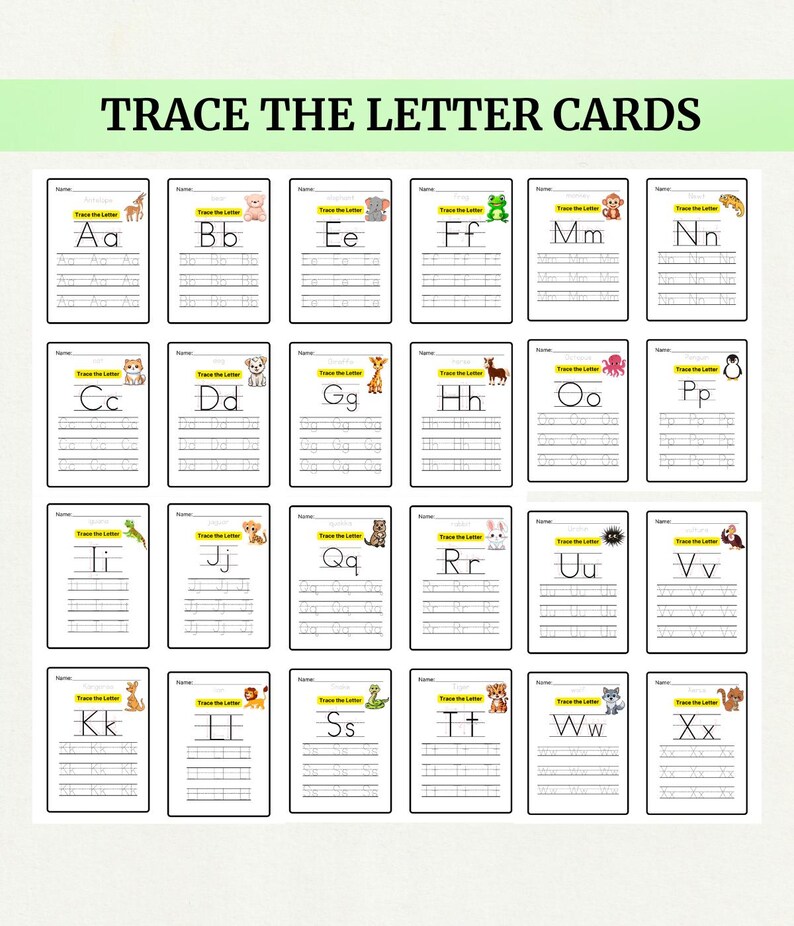 ABC Activity Flash Cards for Kids, Language Learning Flashcard ...