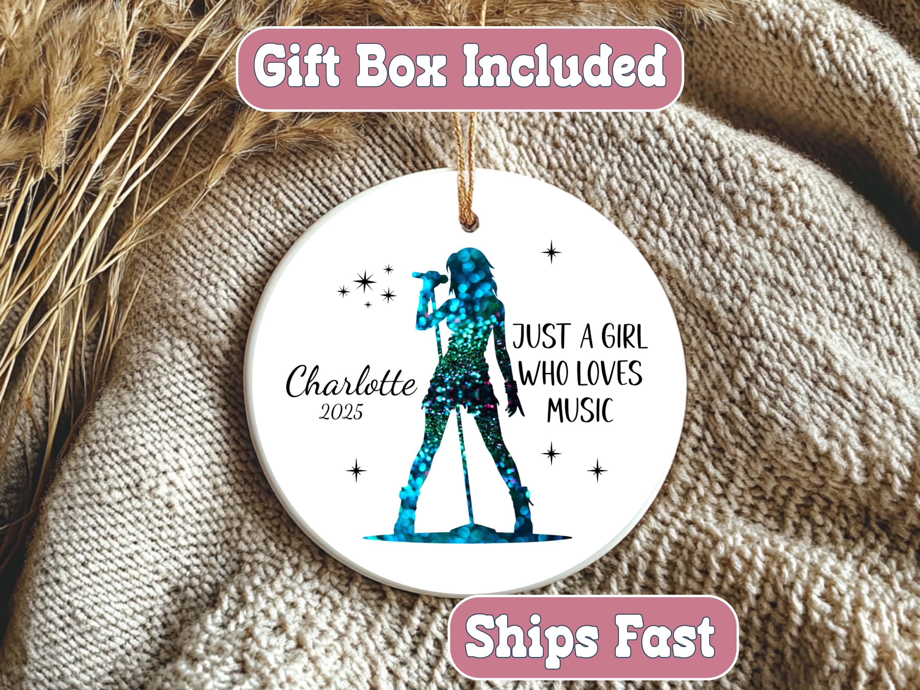 Personalized Pop Star Girl Ornament Gift for Music Concert Lover Rock ...
