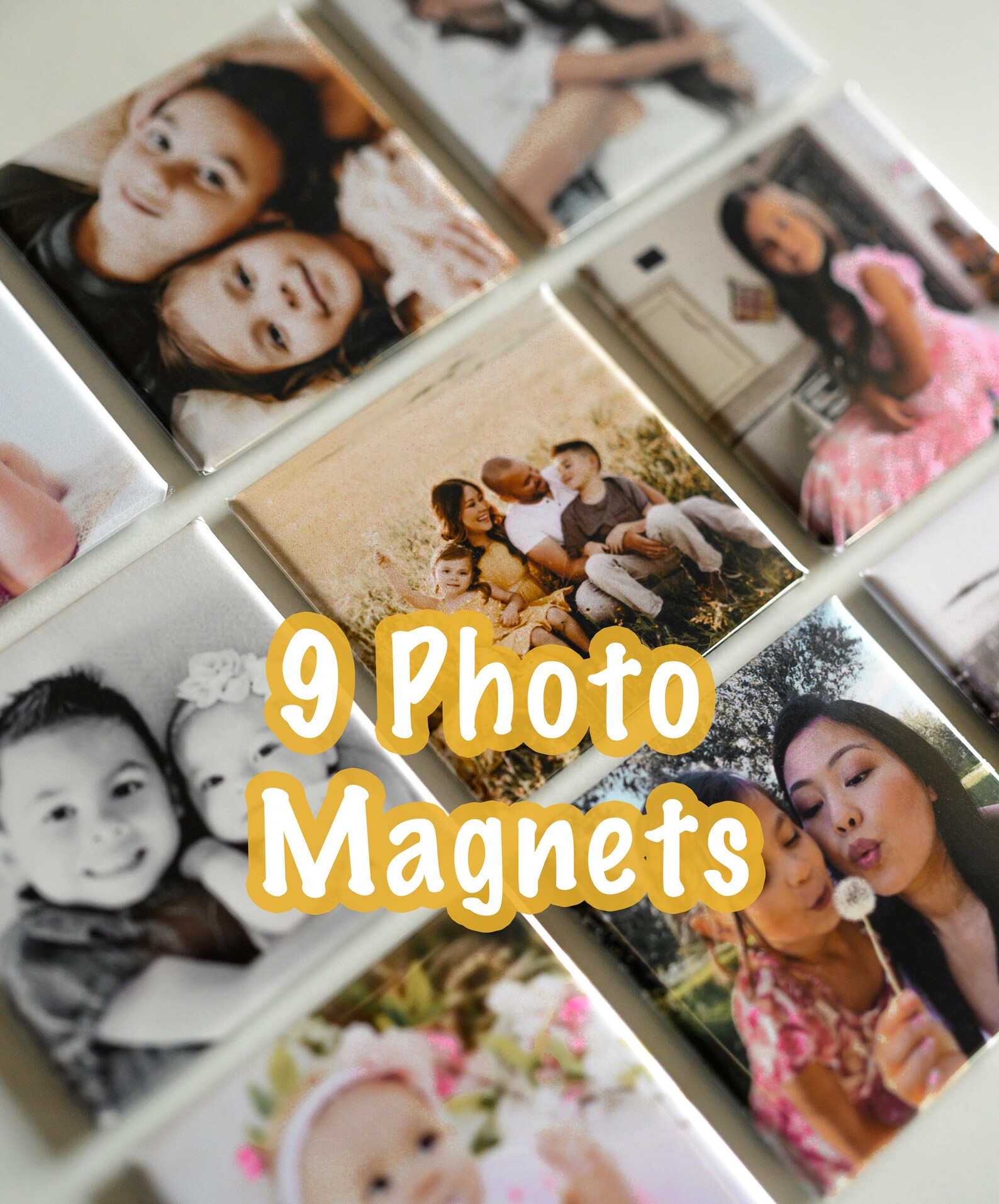 Personalized Photo Magnet Gift – 9 Custom 2x2" Fridge Magnets | Gift ...