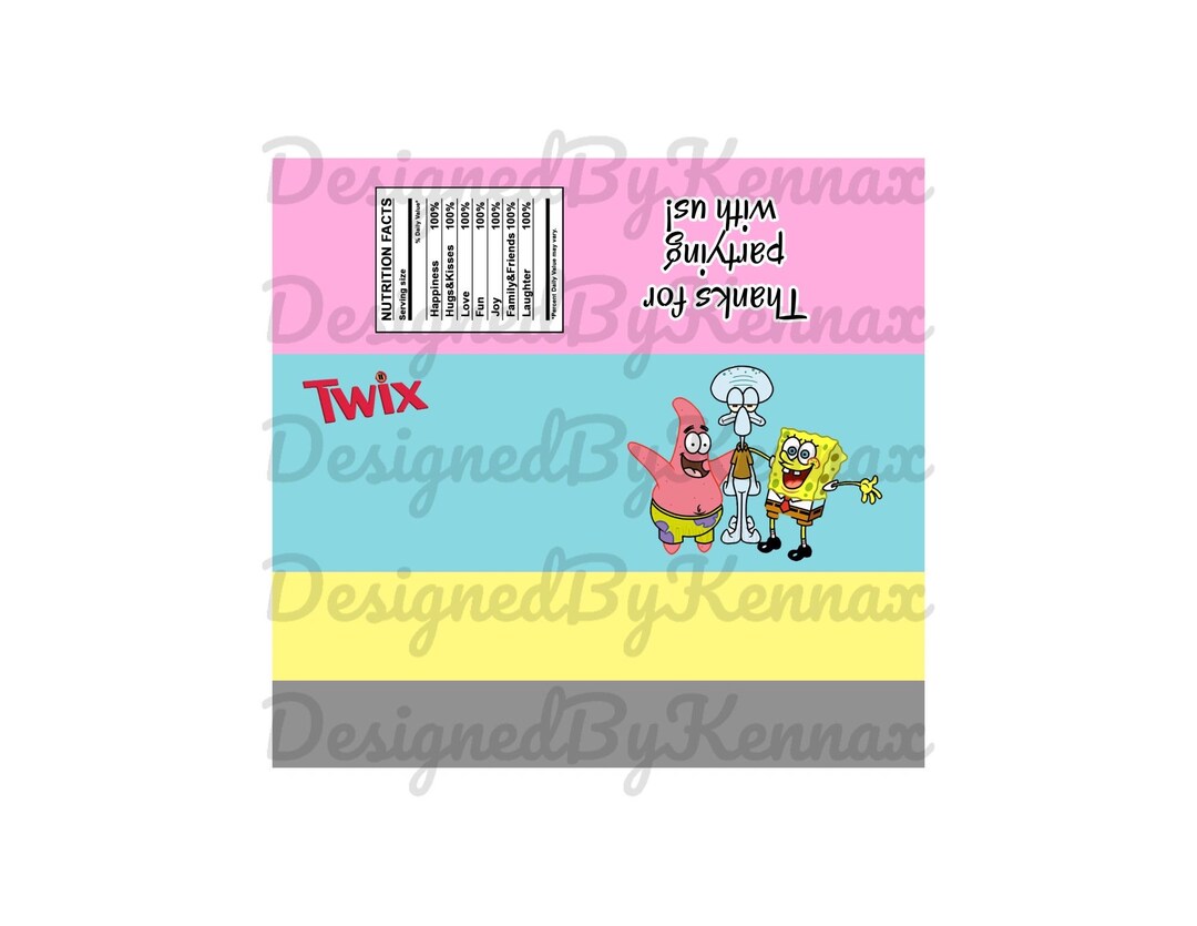 Sponge Twix Template, Wrap, Png, Svg, Chip Bag - Etsy