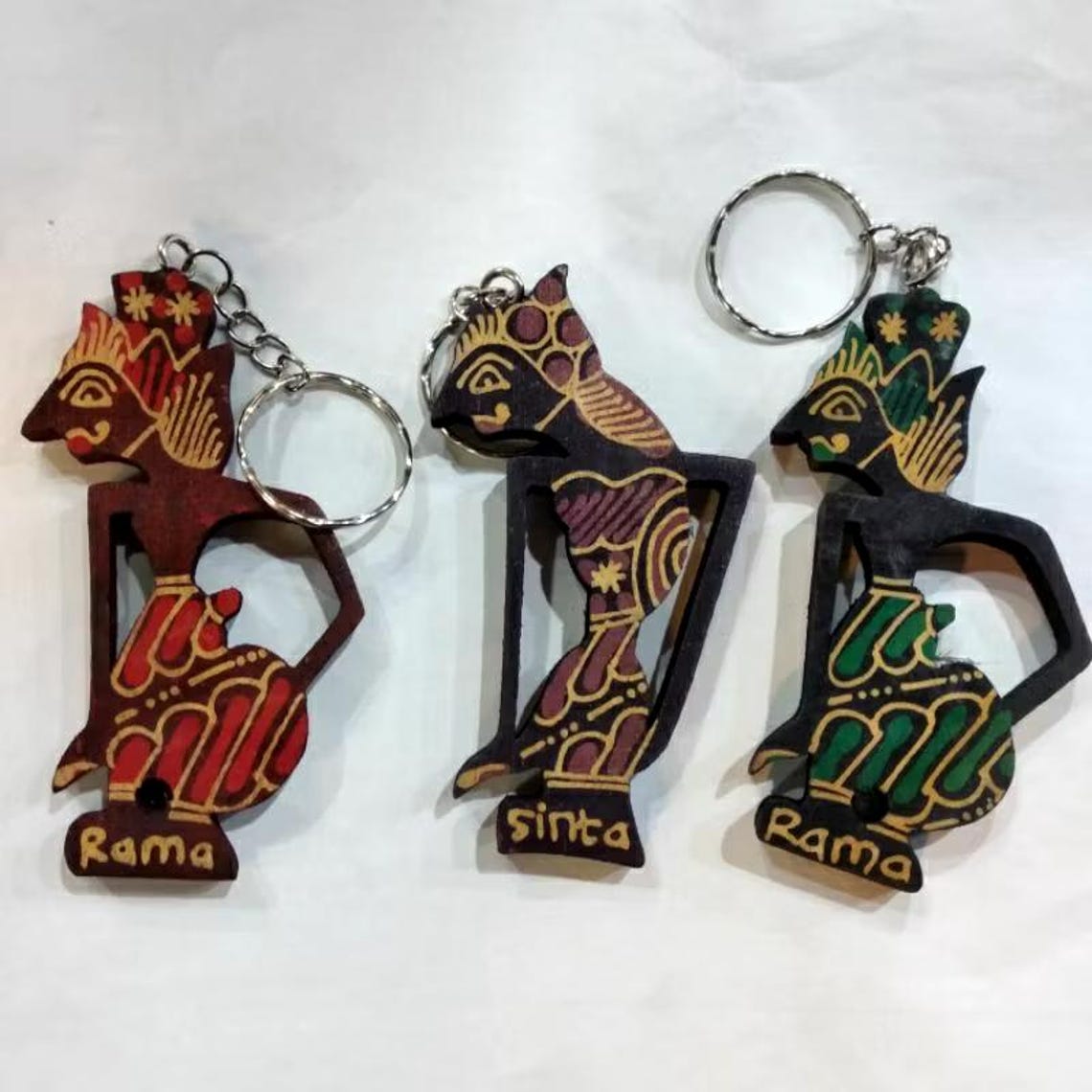 Gift for Her Handmade Wayang Kulit Keychain 5 Pcs - Etsy