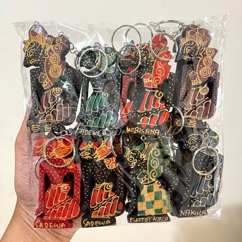 Gift for Her Handmade Wayang Kulit Keychain 5 Pcs - Etsy