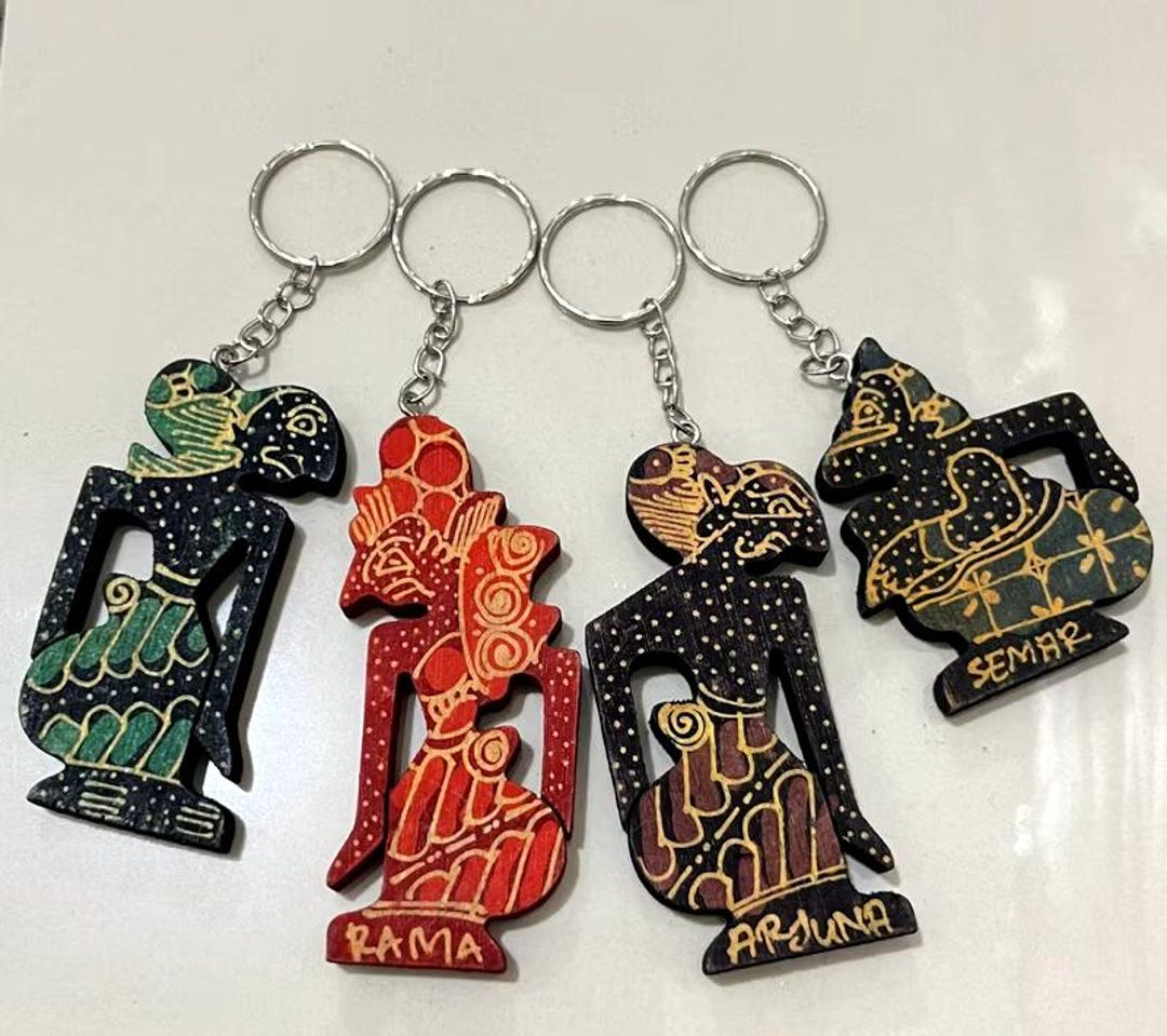 Gift for Her Handmade Wayang Kulit Keychain 5 Pcs - Etsy