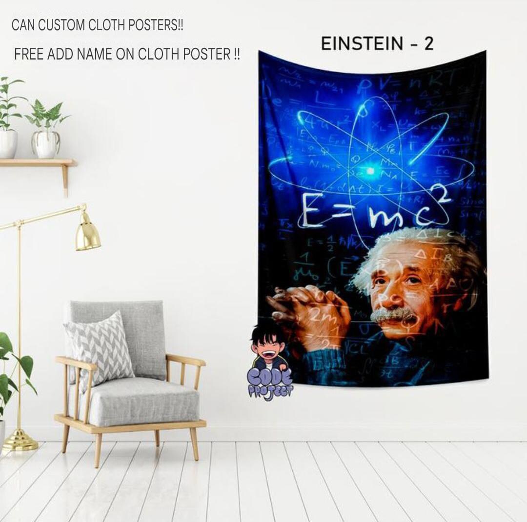 Albert Einstein Wall Decoration - Cloth Wall Decor - Vintage Room Wall ...