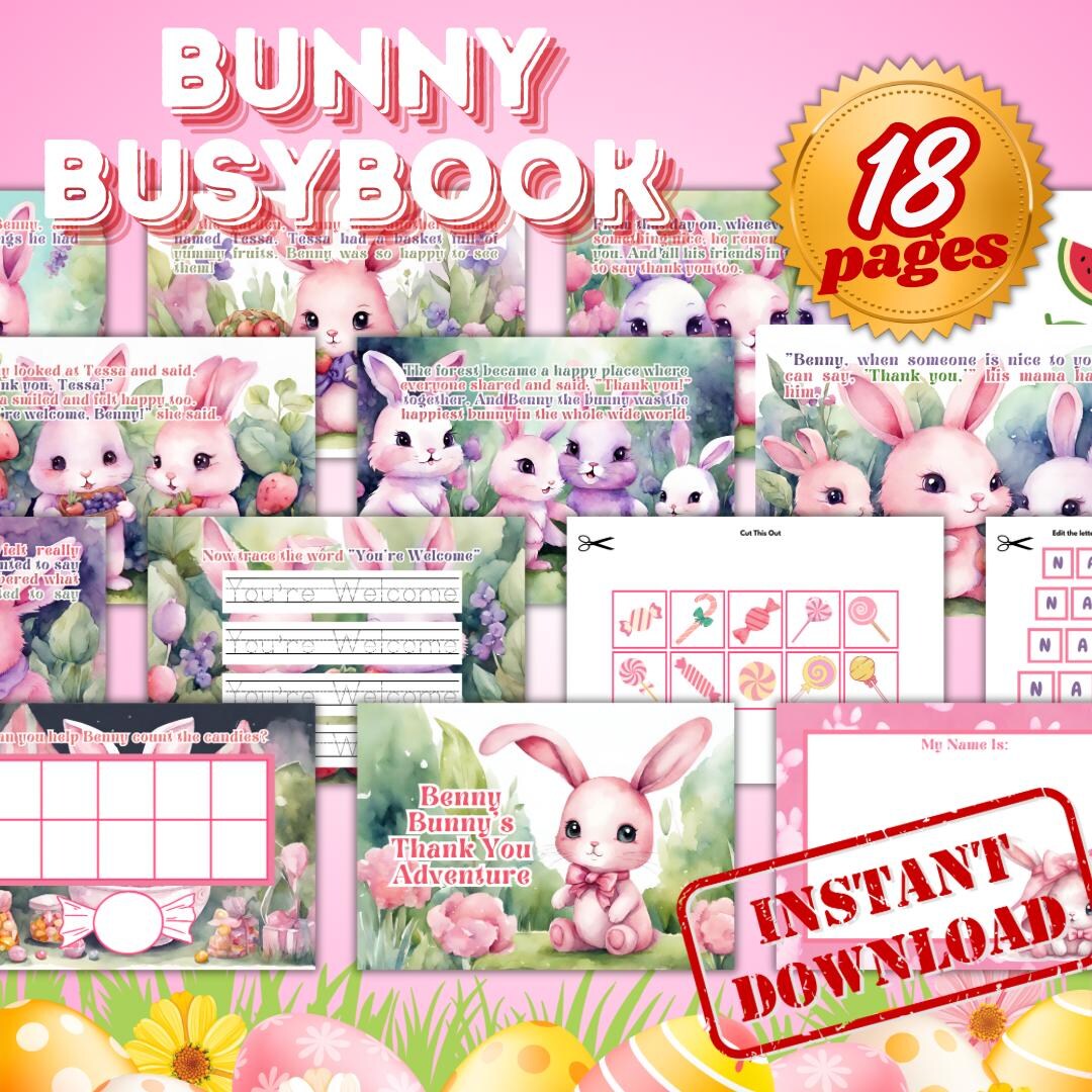 Bunny Busybook | EDITABLE PRINTABLE TEMPLATES | Busy Books | Benny ...
