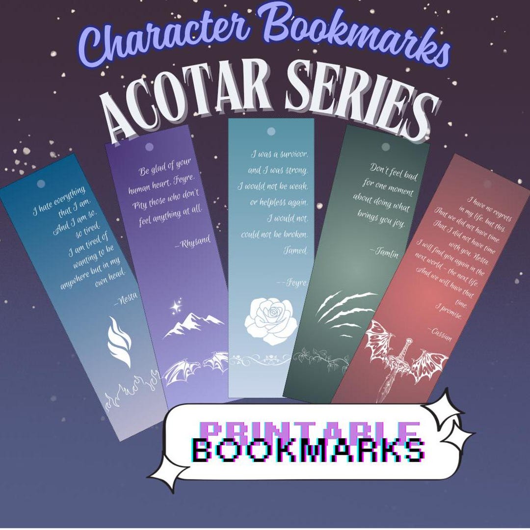 ACOTAR Bookmark PRINTABLE Template - Etsy